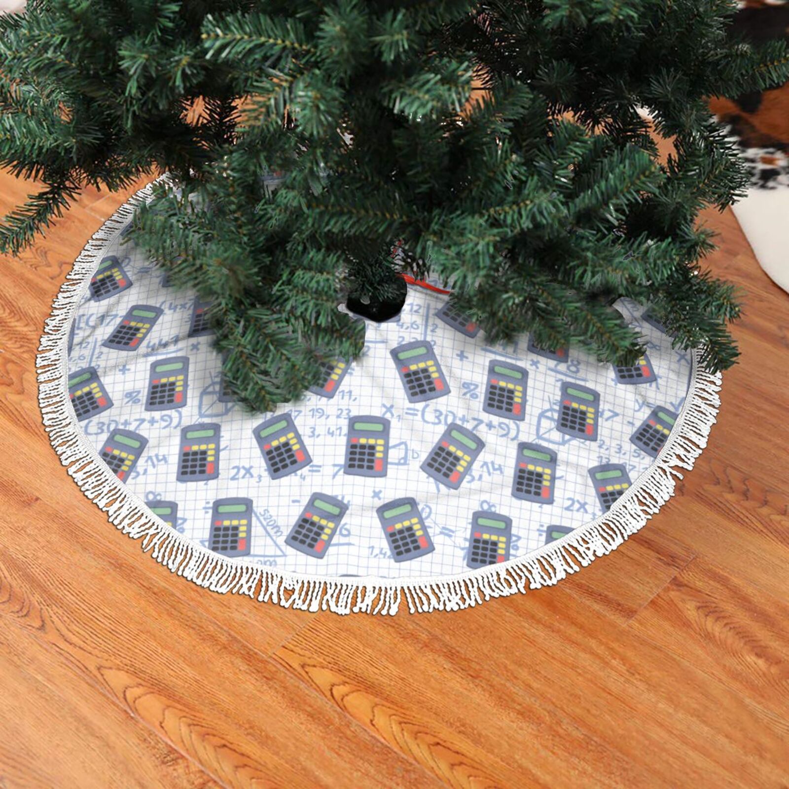 Christmas Tree Skirt, Math number Print calculator Christmas Tree ...