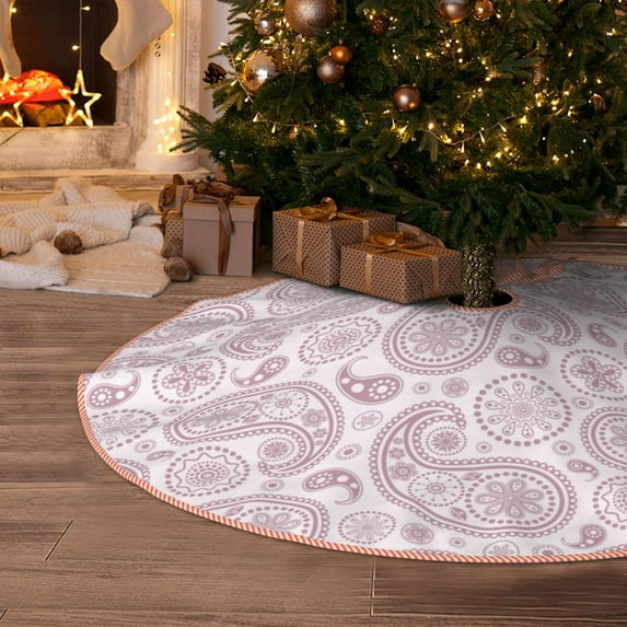 Christmas Tree Skirt - Mauve Paisley Halloween Tree Skirt Winter Fall ...