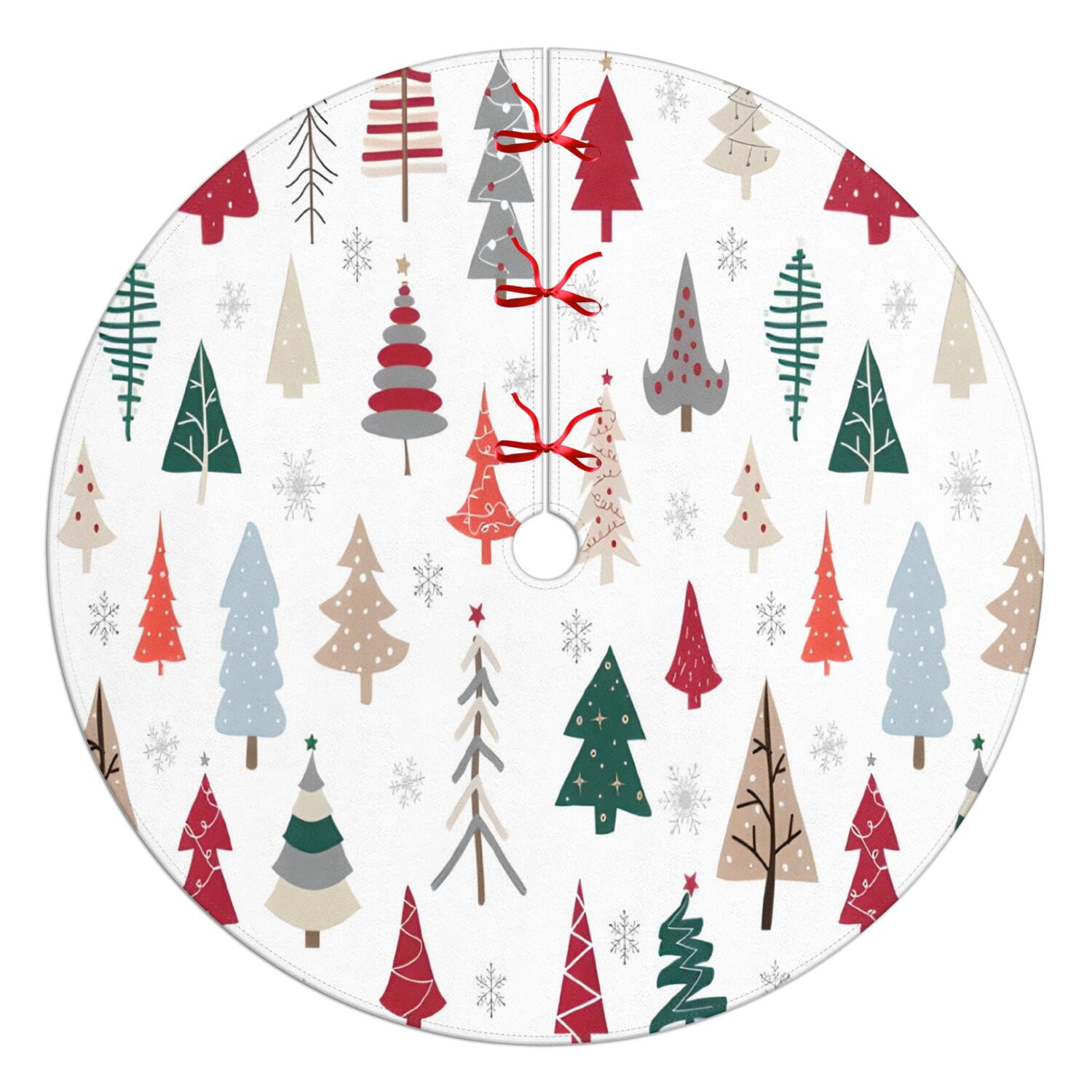 Christmas Tree Skirt,Multicolor Christmas Tree Pattern Christmas Tree ...