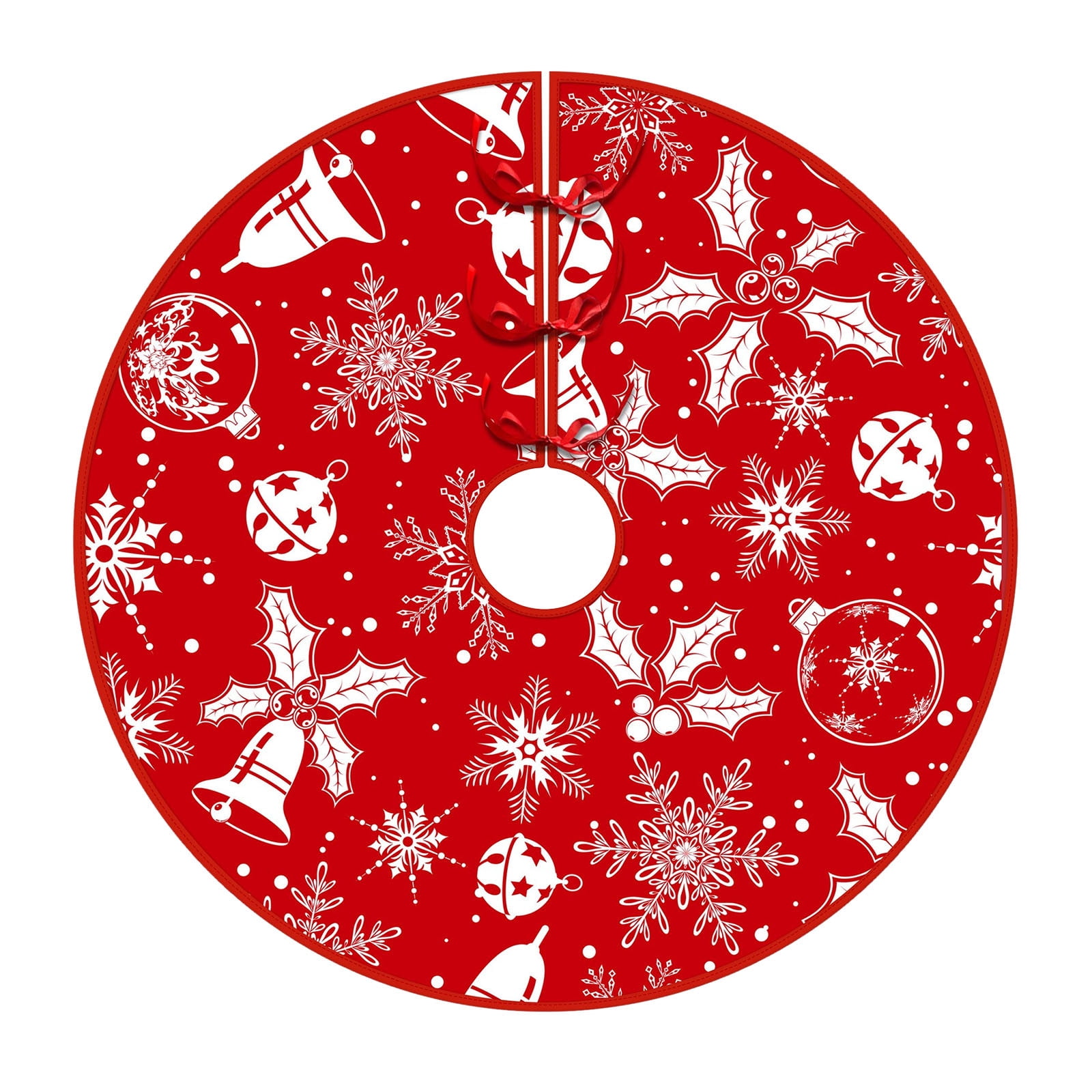 A Christmas Tree Skirt Polyester Fabric Decoration For Xmas Tree Base ...