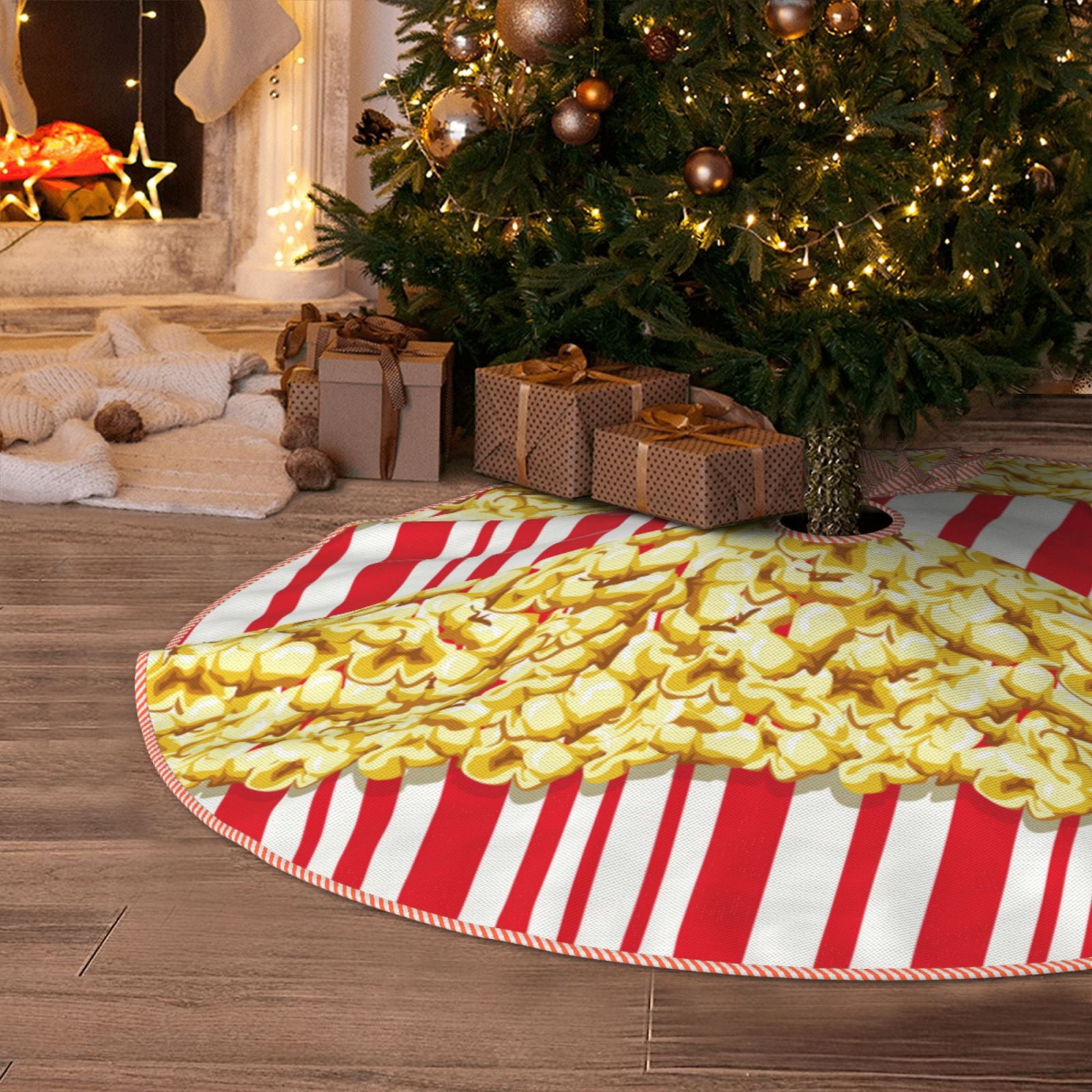 Christmas Tree Skirt - Popcorn Halloween Tree Skirt Winter Fall Tree ...