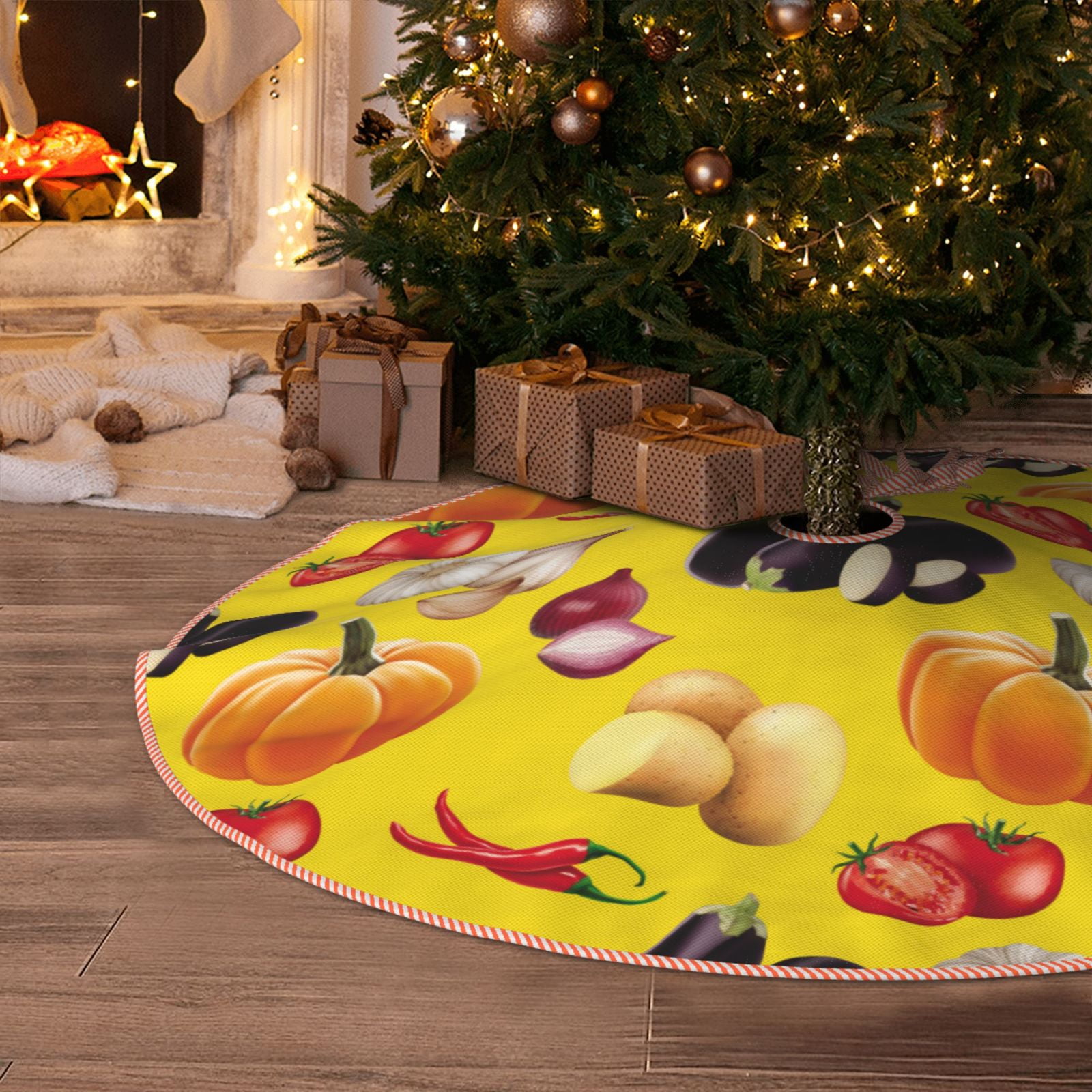 Christmas Tree Skirt - Potato vegetable Halloween Tree Skirt Winter ...