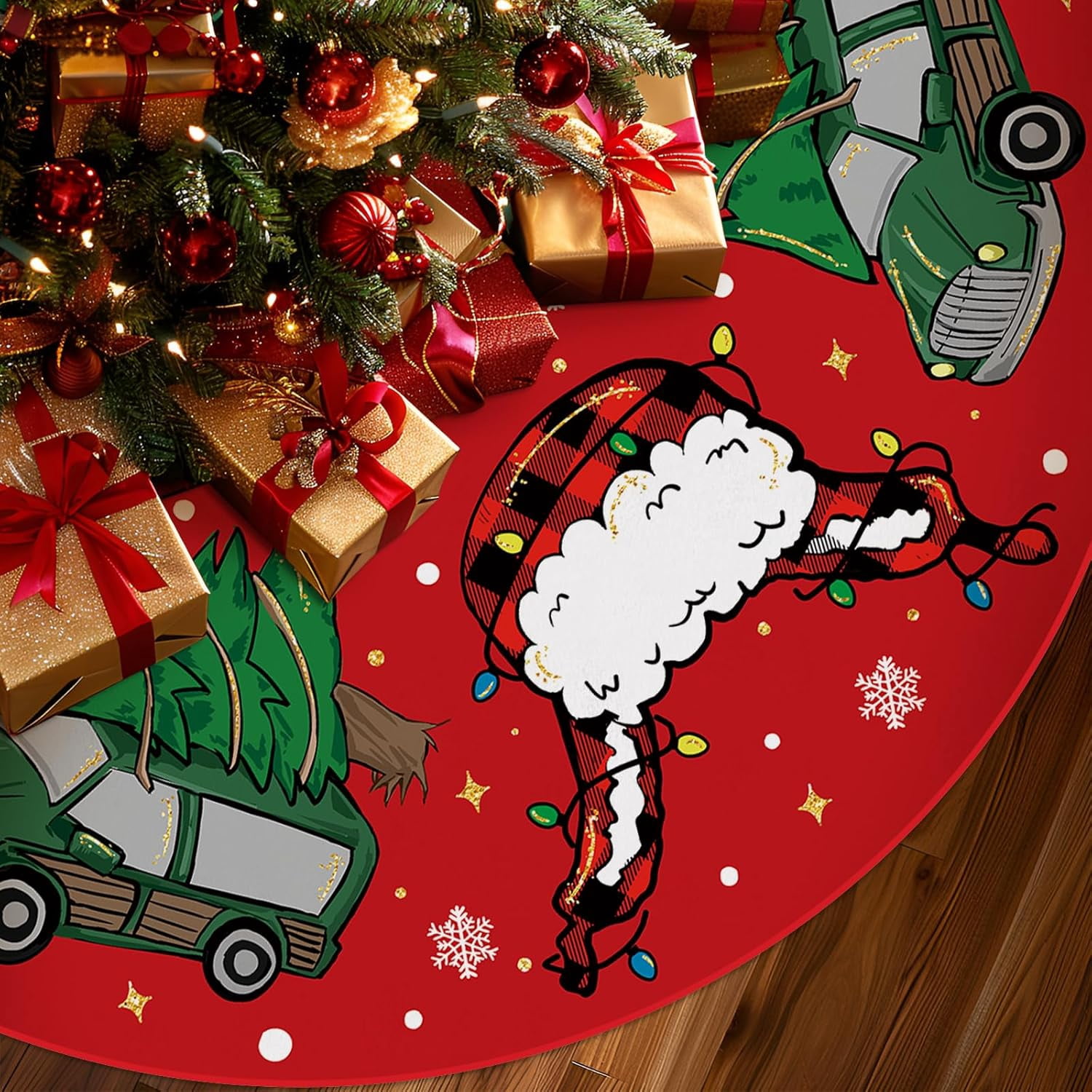Christmas Tree Skirt Red Tree Skirts Christmas Vacation Xmas Tree Skirt ...