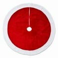 Christmas Tree Skirt Red White Classic Flannel Desktop Tree Decoration ...
