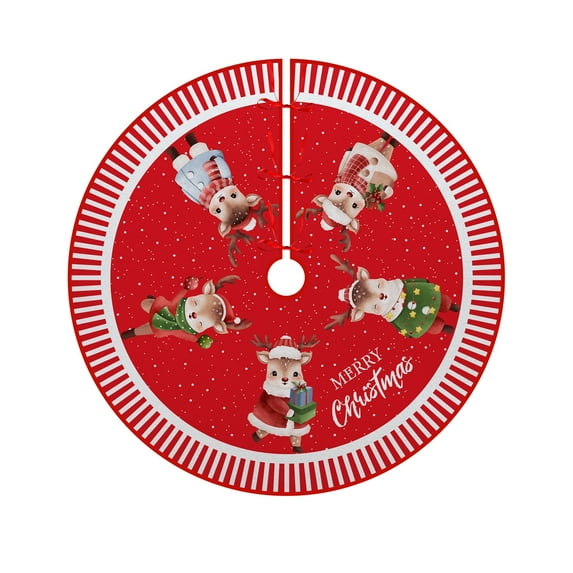 Christmas Tree Skirt, Red and White Rustic Tree Skirt Ornaments with ...