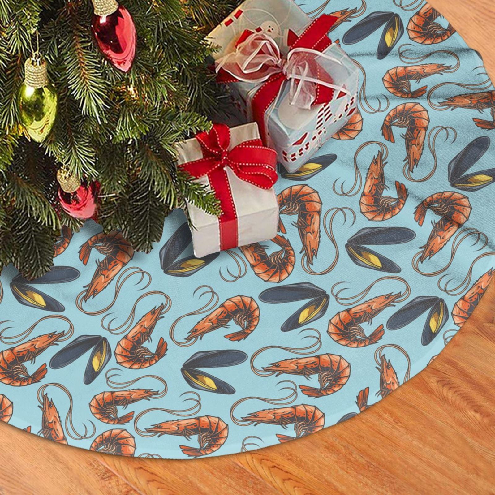 Christmas Tree Skirt, Shrimp No.9067 Soft Plush Christmas Tree ...