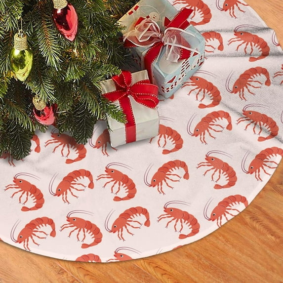 Christmas Tree Skirt, Shrimp No.9081 Soft Plush Christmas Tree ...