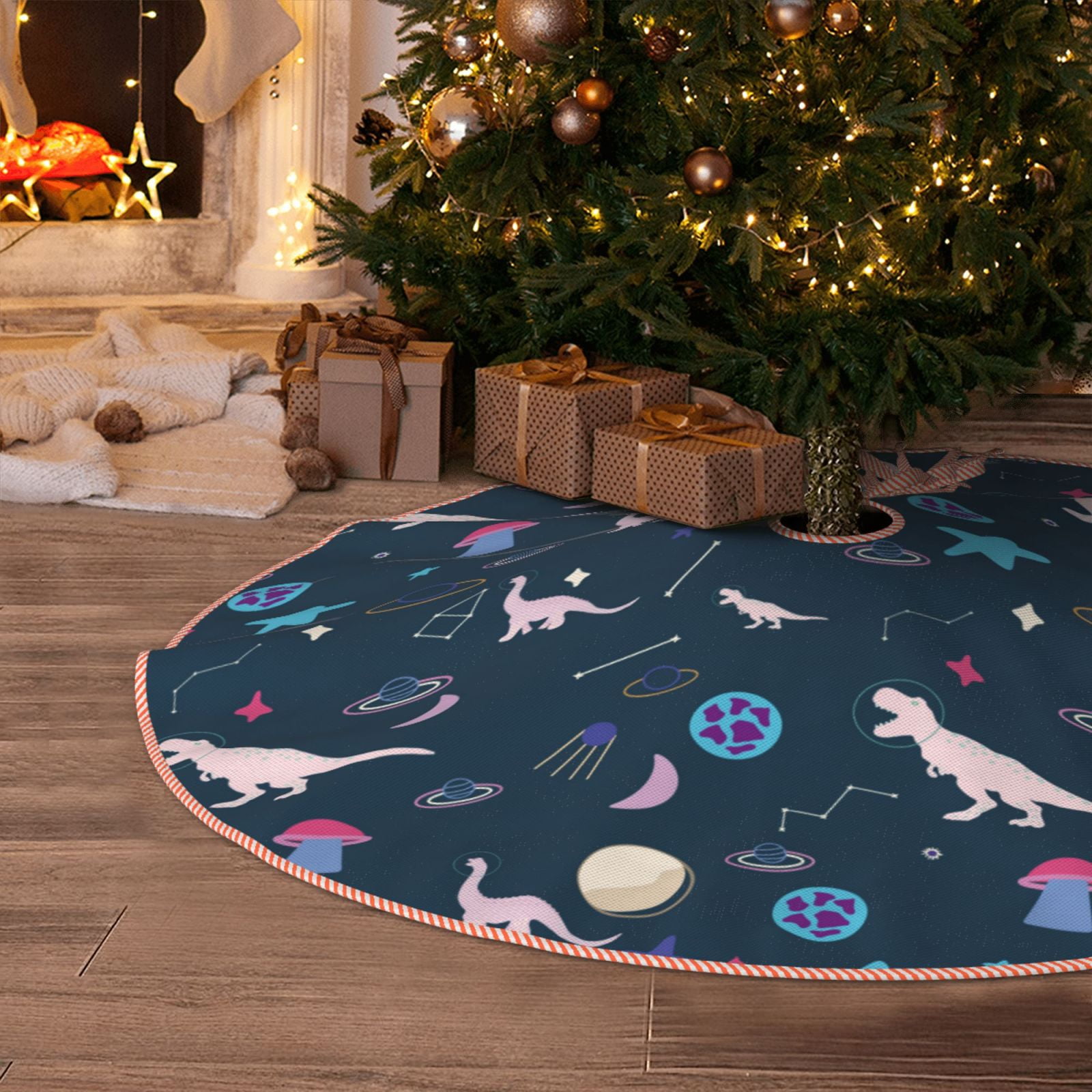Christmas Tree Skirt - Space dinosaur B Halloween Tree Skirt Winter ...