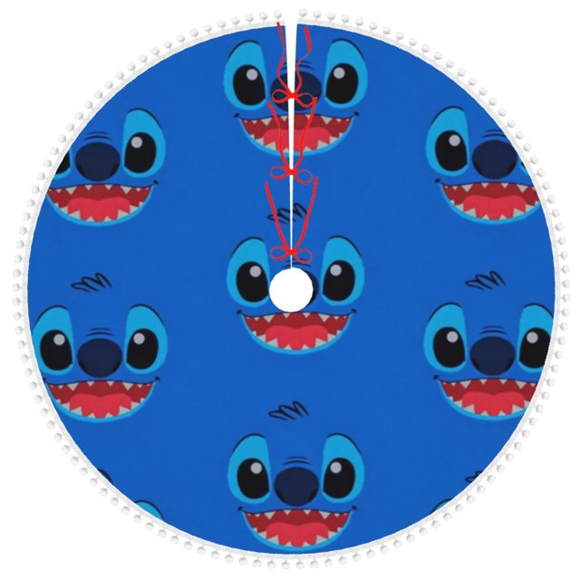 Christmas Tree Skirt Stitch Annual Rings 48 Inch Tree Skirt with Pom ...