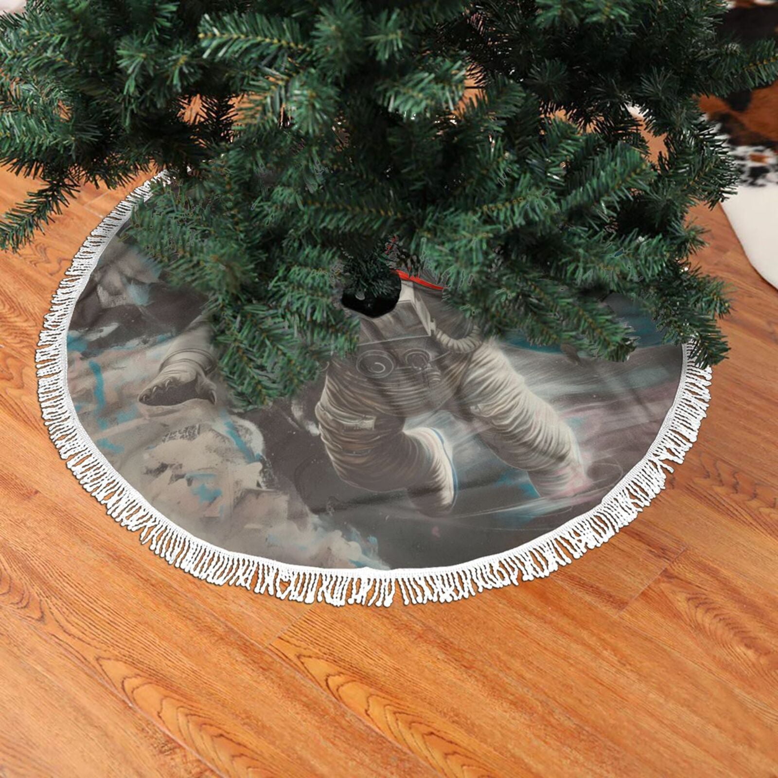 Christmas Tree Skirt with Tie Straps Multicolor Bowling Tree Skirt for ...