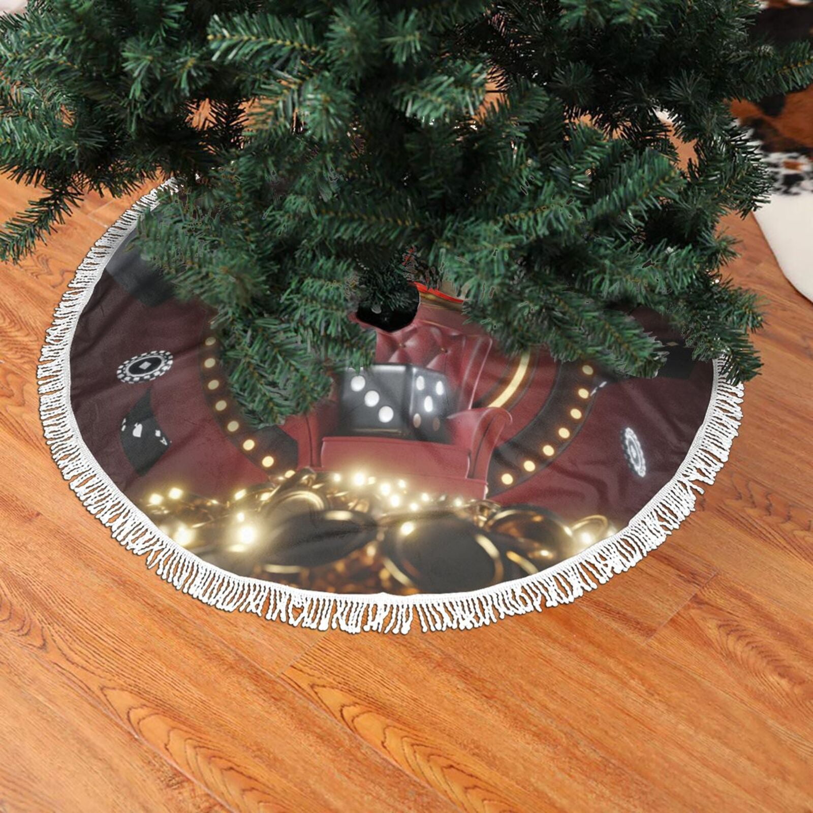 Christmas Tree Skirt with Tie Straps Cute anchor blue Tree Skirt for ...