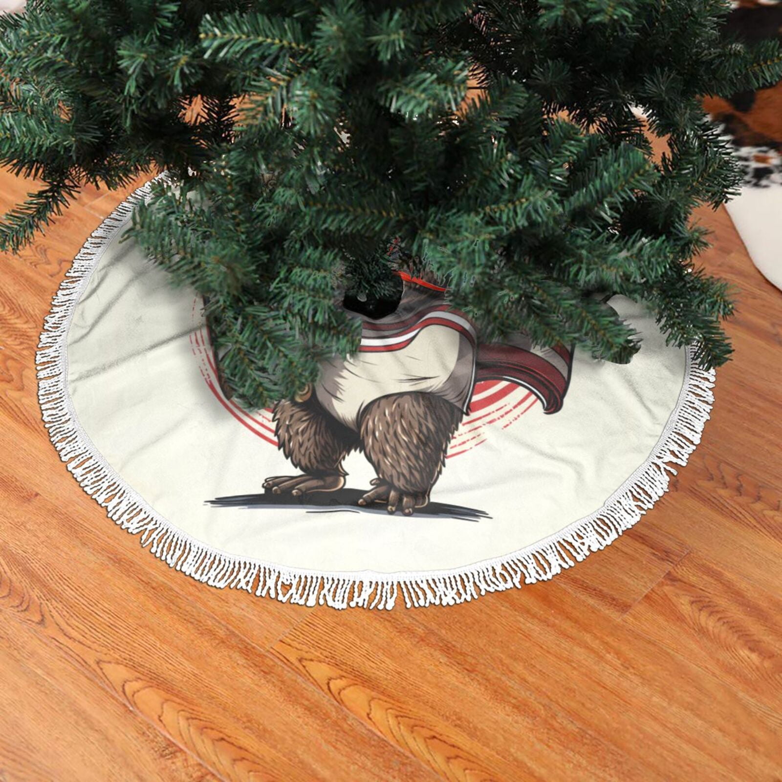 Christmas Tree Skirt with Tie Straps Lemons And Chili Tree Skirt for ...