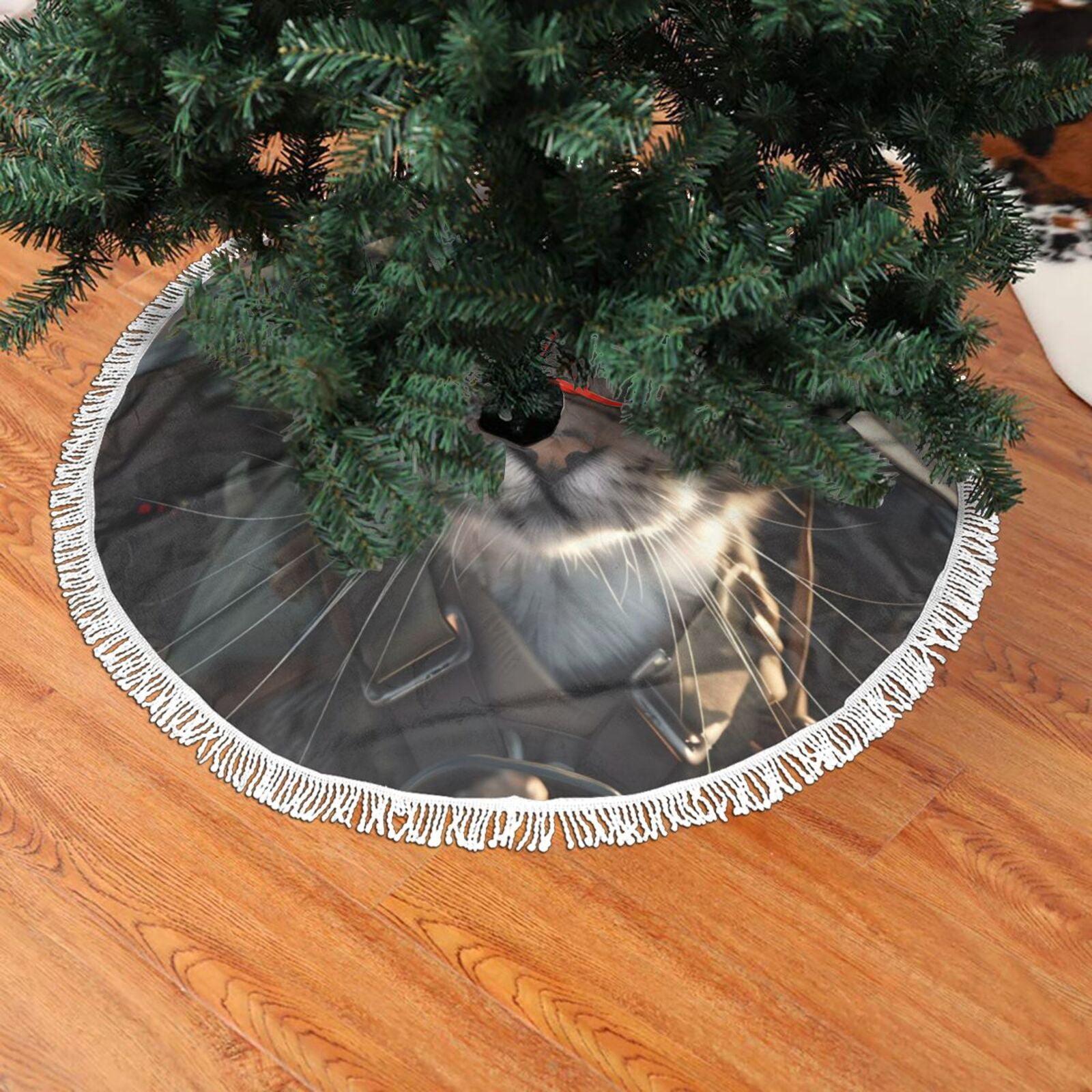 Christmas Tree Skirt with Tie Straps Scarf Ski Shoes sock Tree Skirt ...
