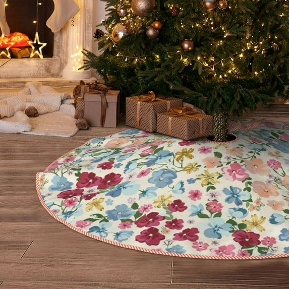Christmas Tree Skirt - Trendy Floral Design A Halloween Tree Skirt ...