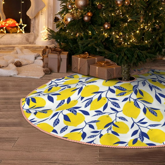 Christmas Tree Skirt - Tropical Lemon Halloween Tree Skirt Winter Fall ...