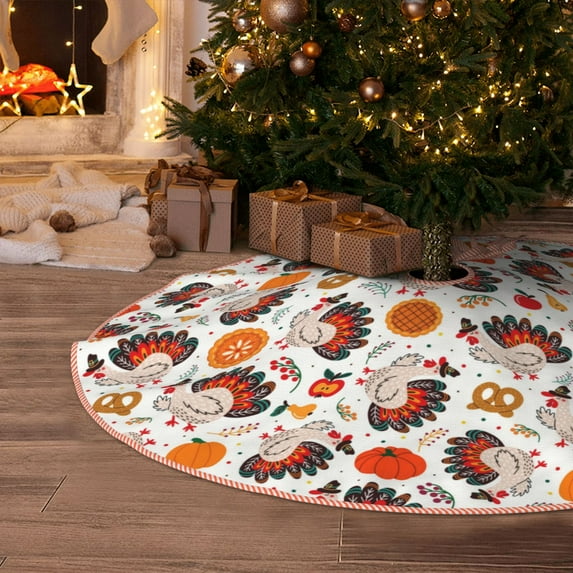 Christmas Tree Skirt - Turkey And Thanksgiving2 Halloween Tree Skirt ...