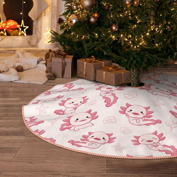Christmas Tree Skirt - axolotl salamander funny pink Halloween Tree ...