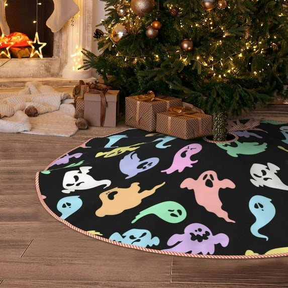 Christmas Tree Skirt - colorful halloween ghost Halloween Tree Skirt ...