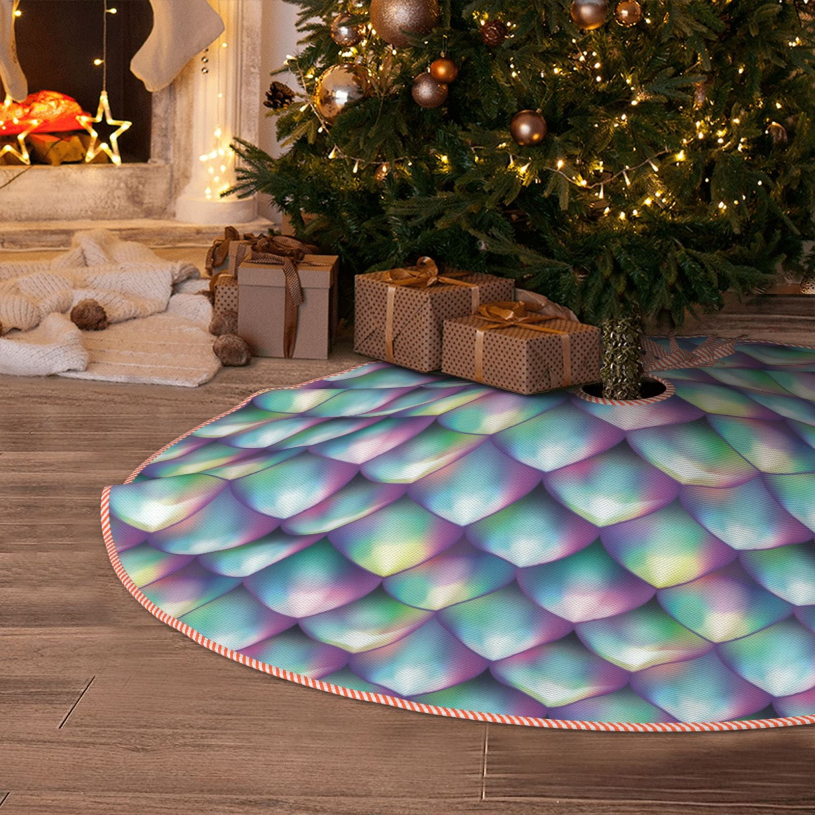 Christmas Tree Skirt - cool dragon fish Shiny scales Halloween Tree ...