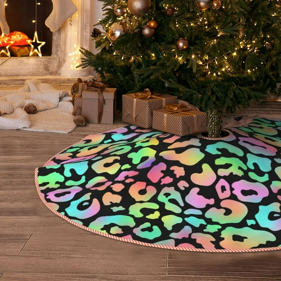 Christmas Tree Skirt - cool rainbow Leopard Trendy Halloween Tree Skirt ...