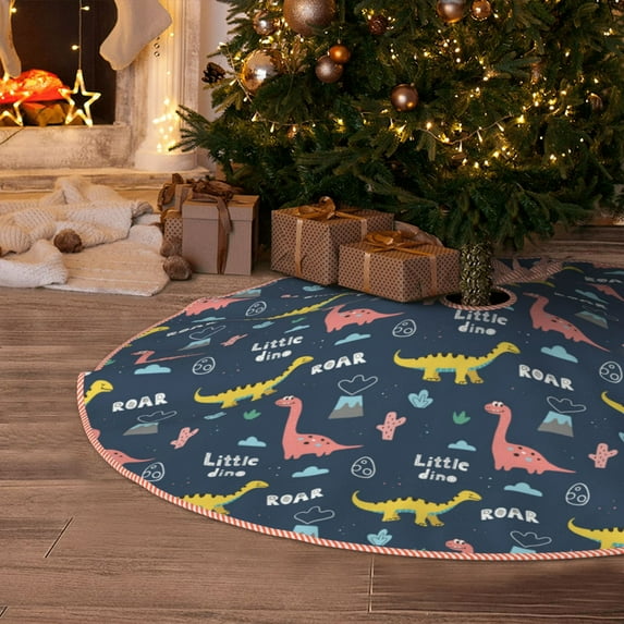 Christmas Tree Skirt - cute little Dinosaur Halloween Tree Skirt Winter ...