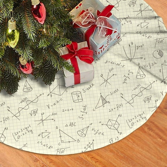 Christmas Tree Skirt, equation Math formula Soft Plush Christmas Tree ...