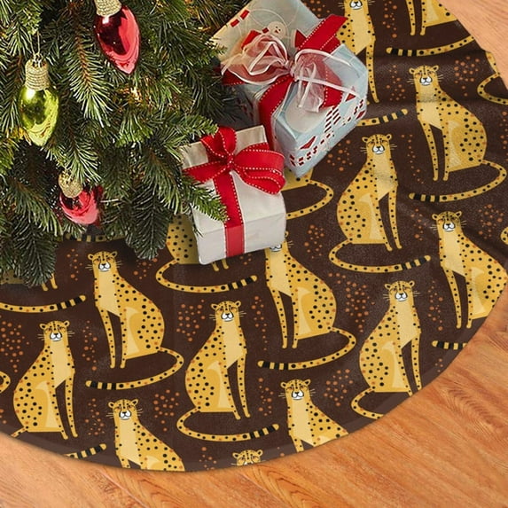 Christmas Tree Skirt, funny leopard Soft Plush Christmas Tree ...