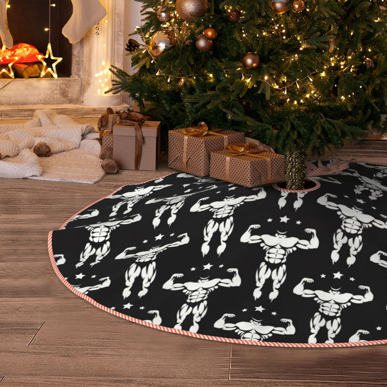 Christmas Tree Skirt - funny muscles Halloween Tree Skirt Winter Fall ...