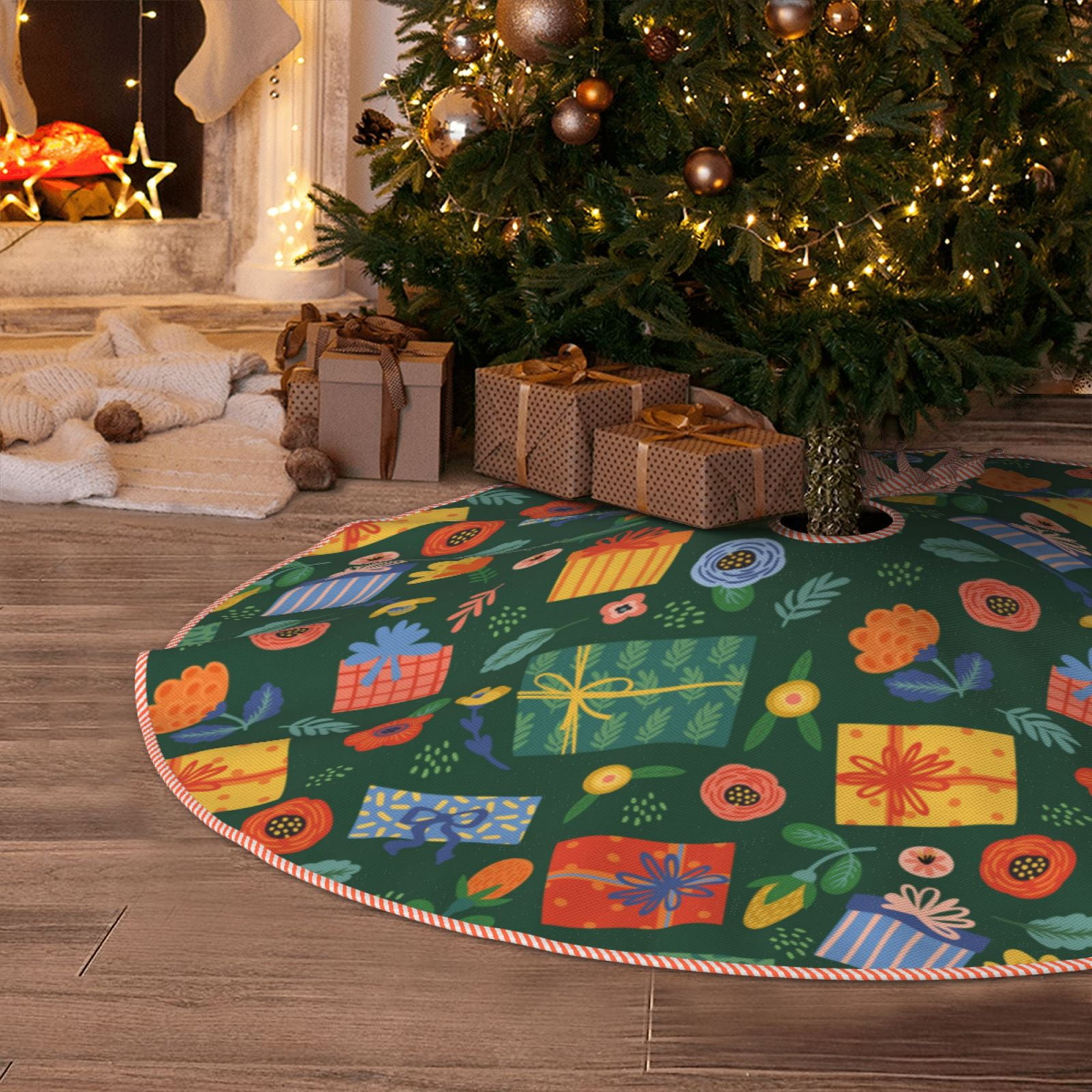 Christmas Tree Skirt - Christmas gift Halloween Tree Skirt Winter Fall ...