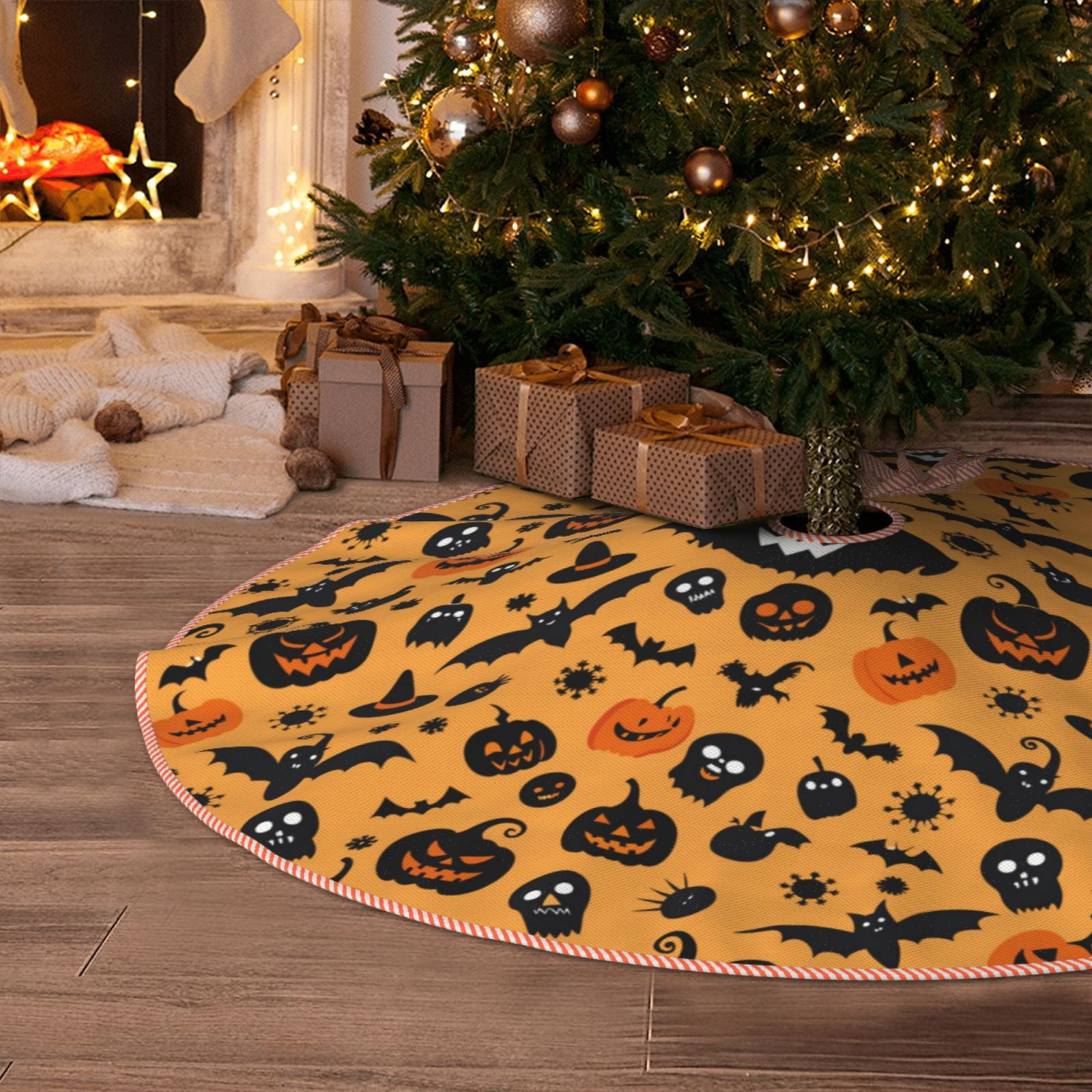 Christmas Tree Skirt - halloween bats pumpkins Halloween Tree Skirt ...