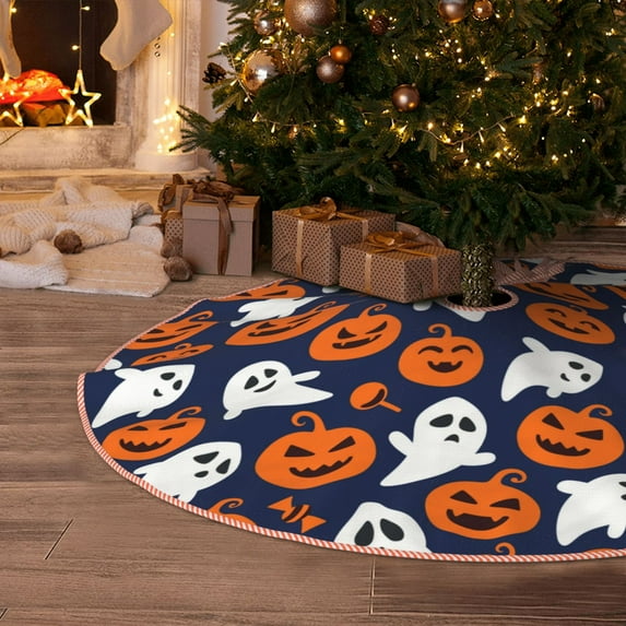 Christmas Tree Skirt - halloween ghost pumpkins Halloween Tree Skirt ...