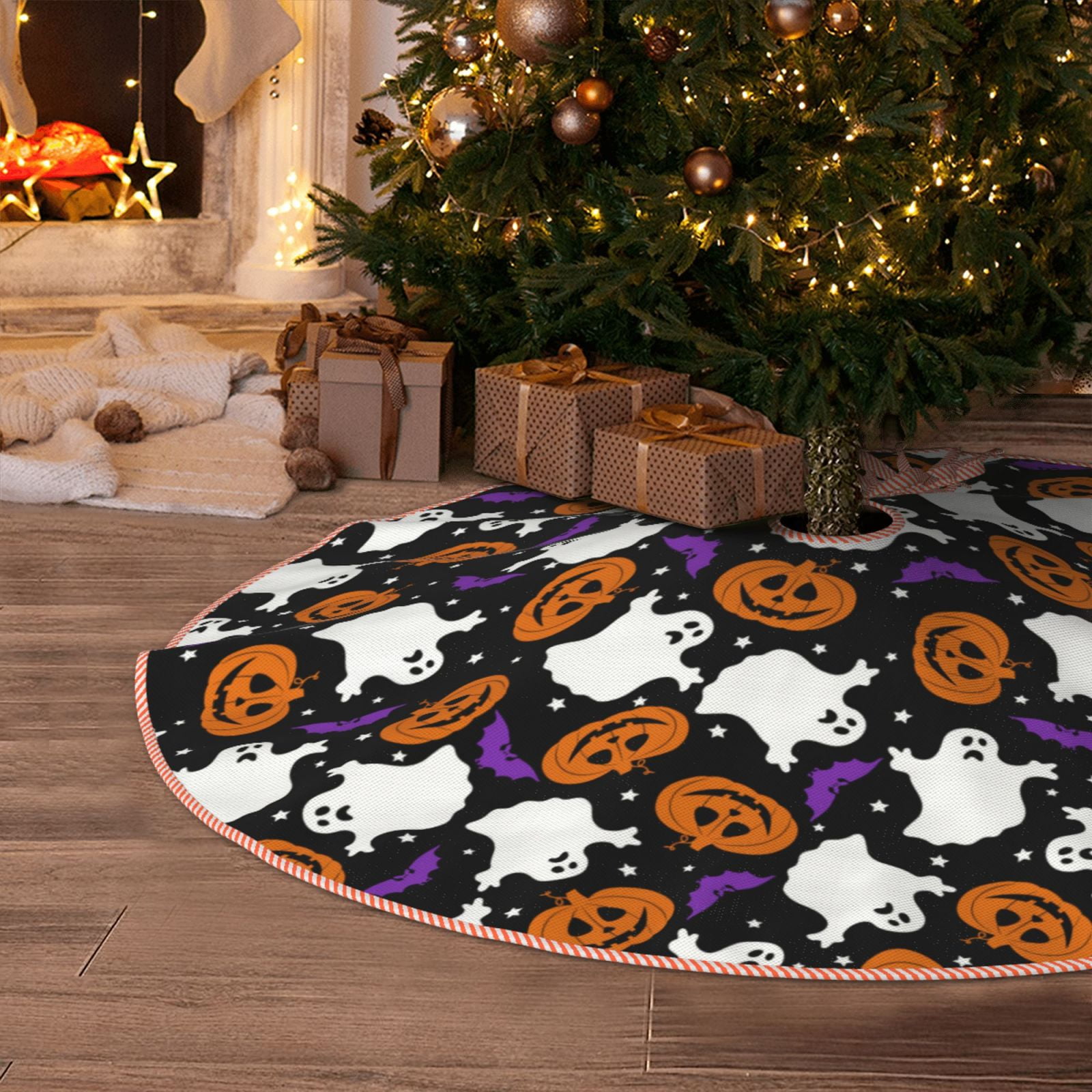 Christmas Tree Skirt - halloween ghosts pumpkins Halloween Tree Skirt ...