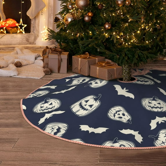 Christmas Tree Skirt - halloween pumpkin bats Halloween Tree Skirt ...