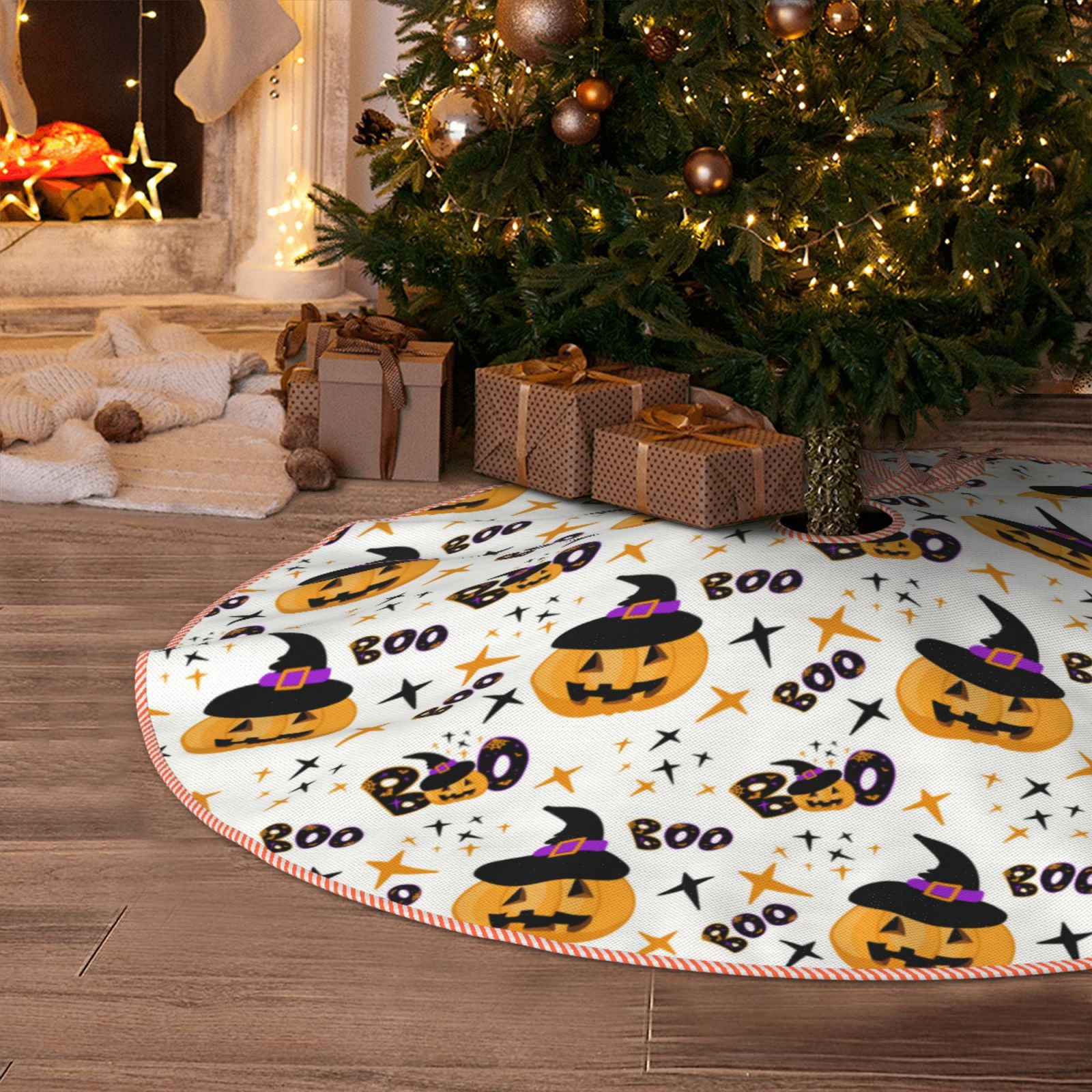 Christmas Tree Skirt - halloween pumpkin hat boo Halloween Tree Skirt ...