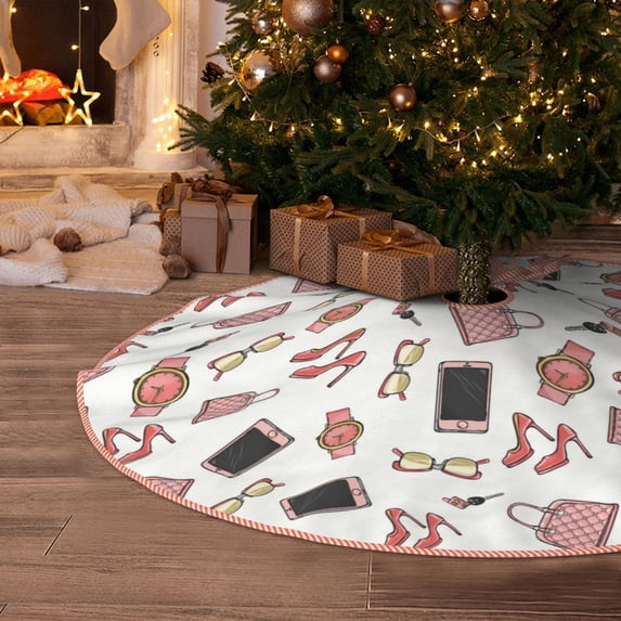 Christmas Tree Skirt - pink fashion Halloween Tree Skirt Winter Fall ...