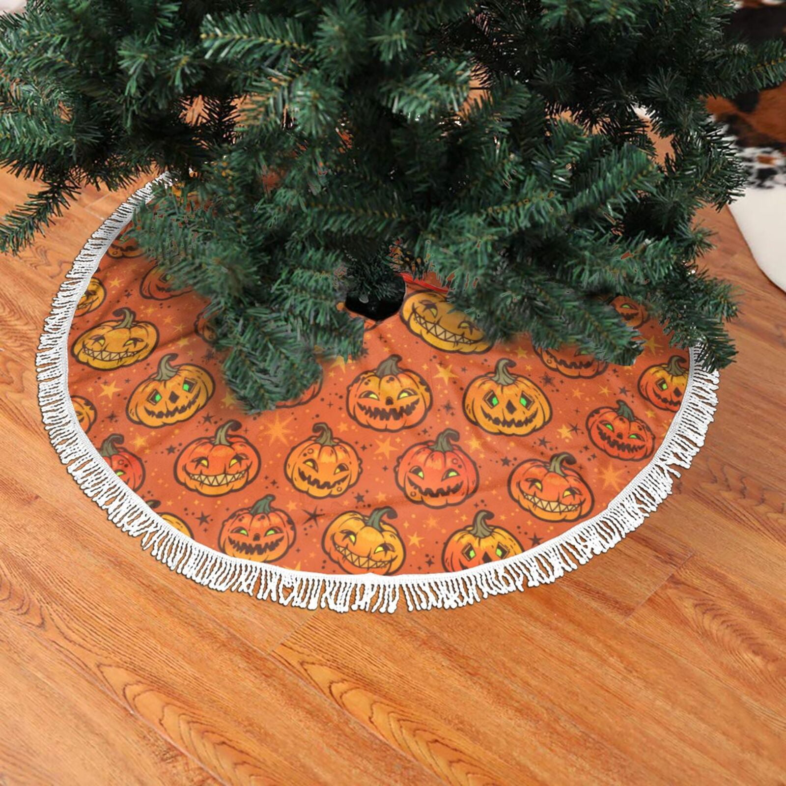 Christmas Tree Skirt, pumpkin halloween fun Christmas Tree Decorations ...