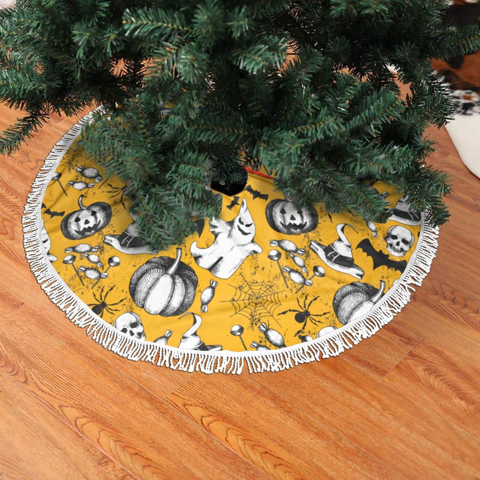 Christmas Tree Skirt, pumpkins halloween hat Christmas Tree Decorations ...