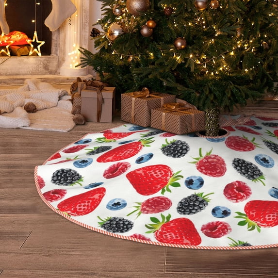Christmas Tree Skirt - strawberry Blueberries Halloween Tree Skirt ...