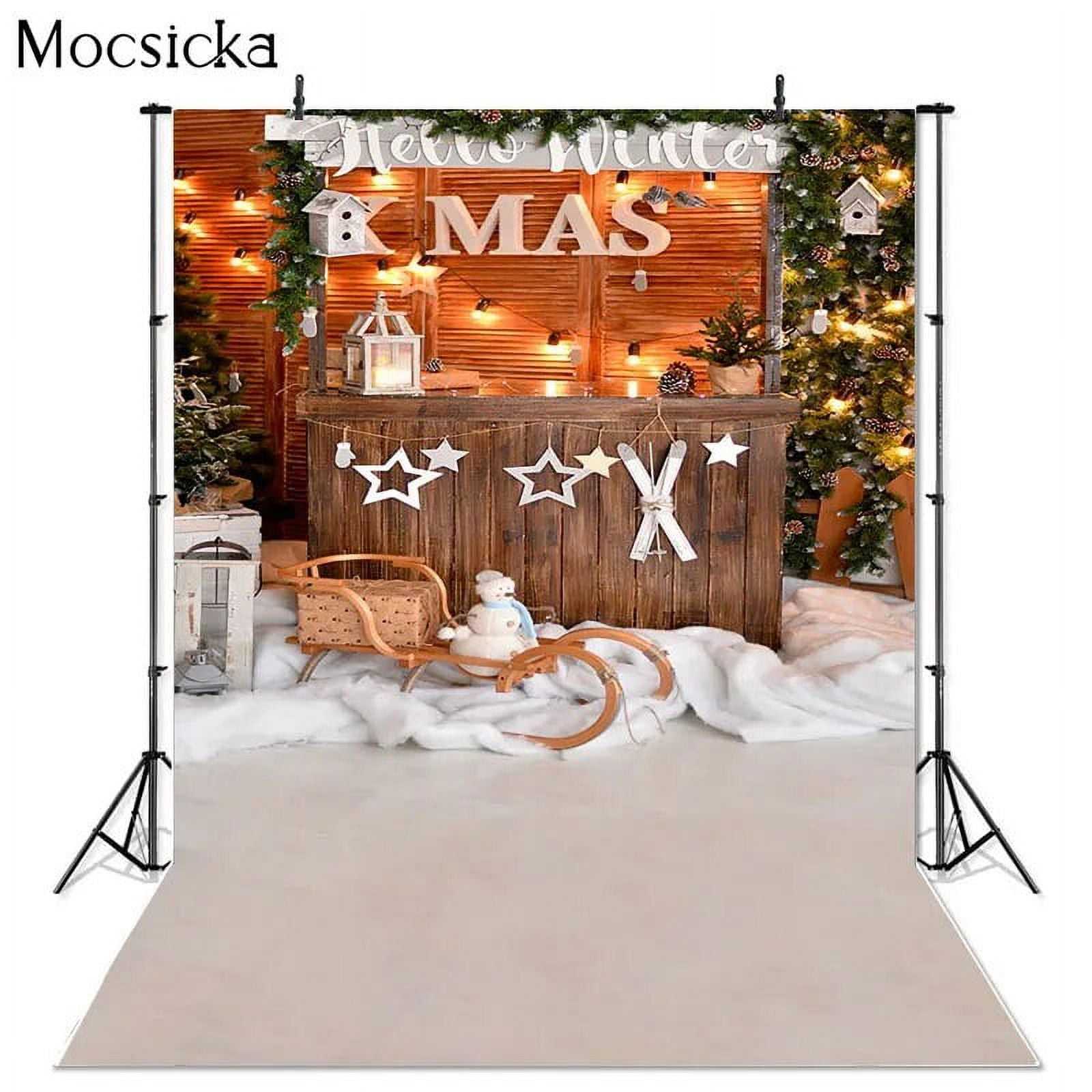 Christmas Tree Snowflake Backdrop For Photography Winter Snow Portrait ...