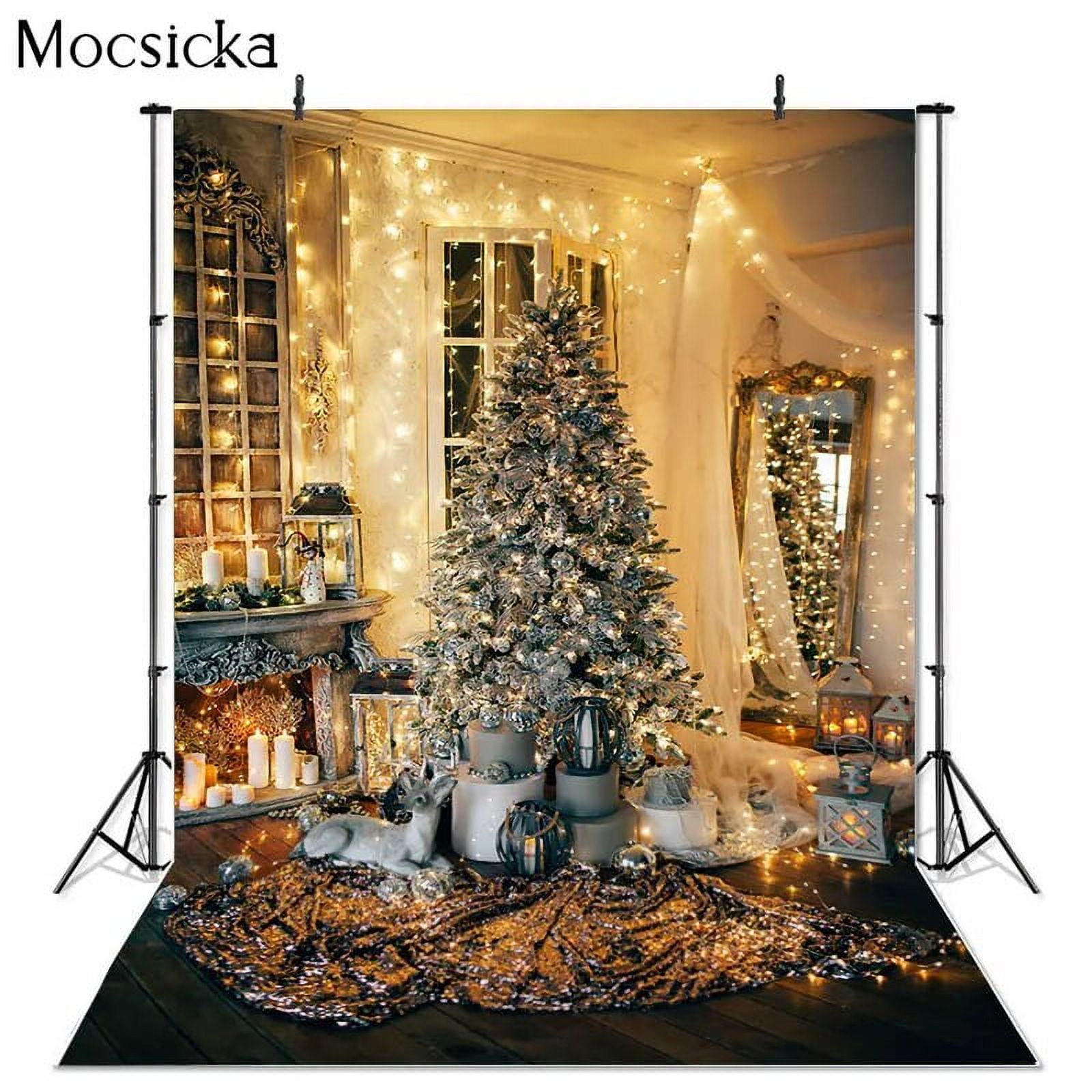 Christmas Tree Snowflake Backdrop For Photography Winter Snow Portrait ...