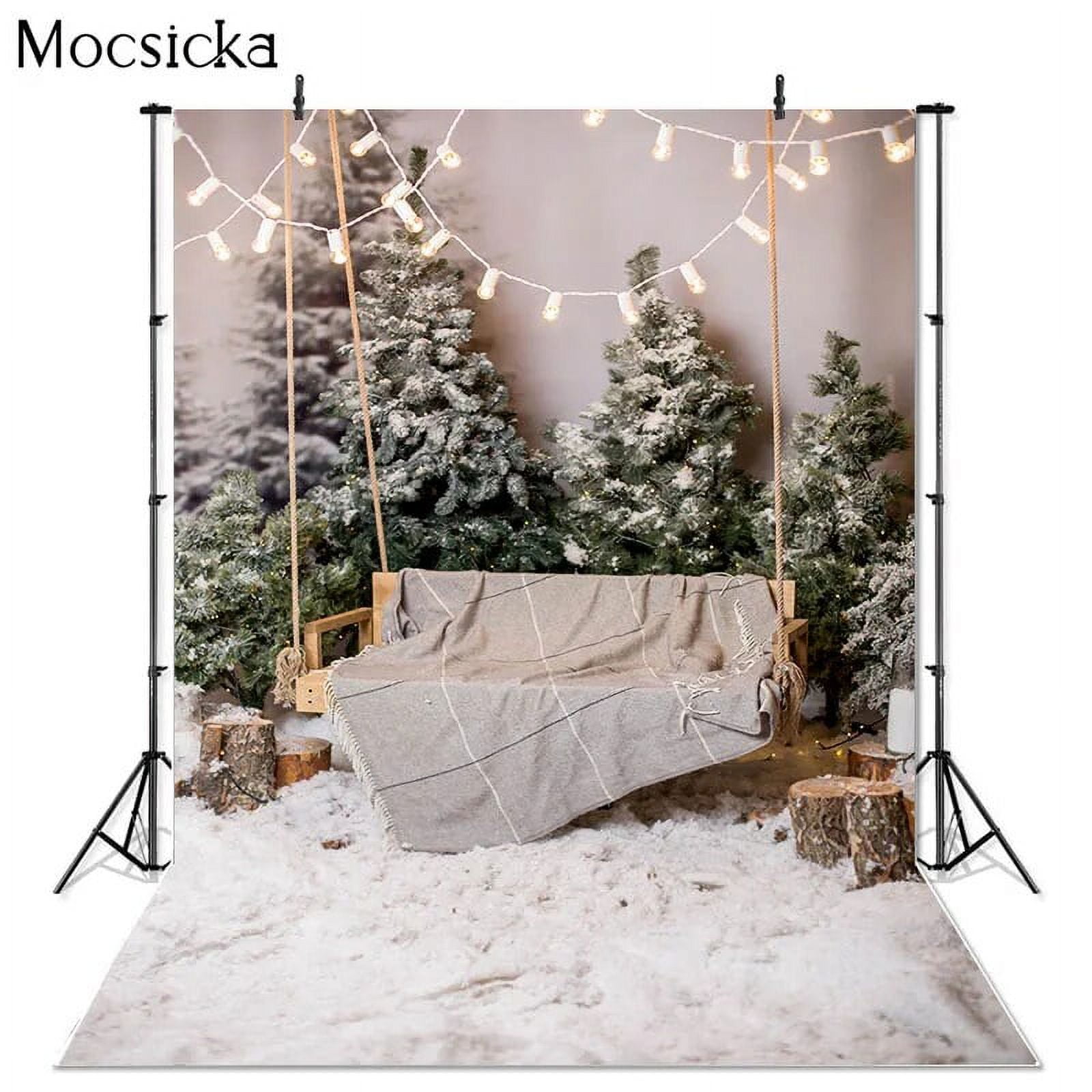 Christmas Tree Snowflake Backdrop For Photography Winter Snow Portrait ...