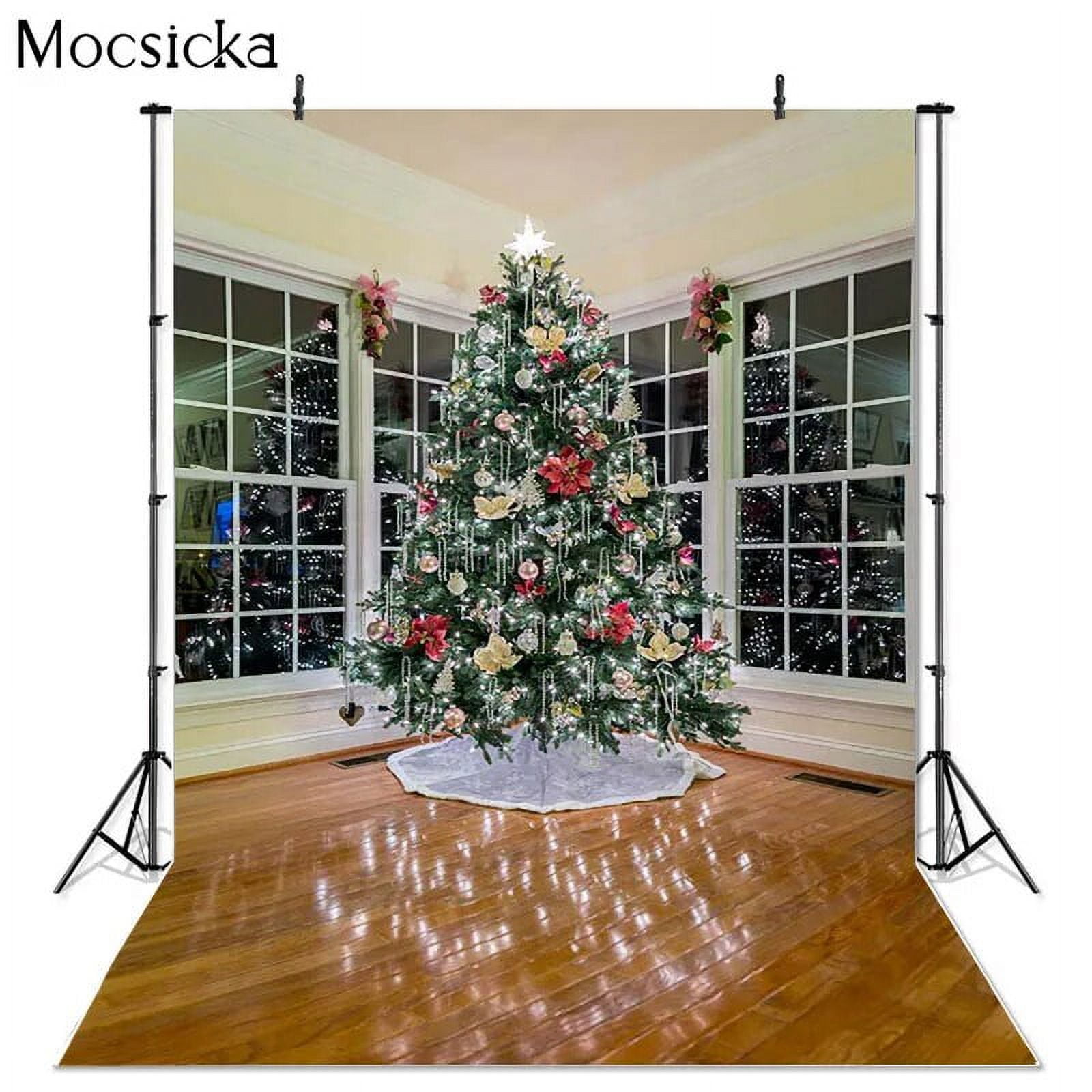 Christmas Tree Snowflake Backdrop For Photography Winter Snow Portrait ...