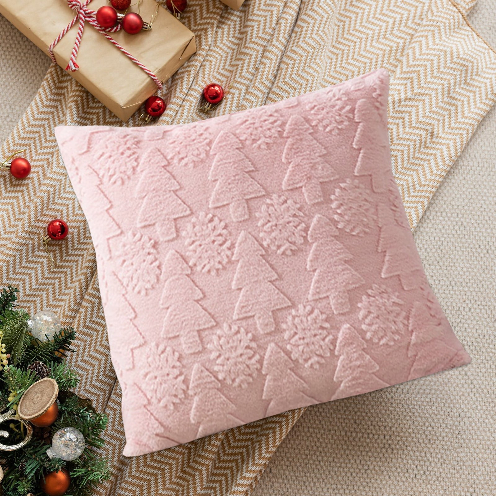 Christmas Tree & Snowflake Pillow Cover | Festive Holiday Decor for ...