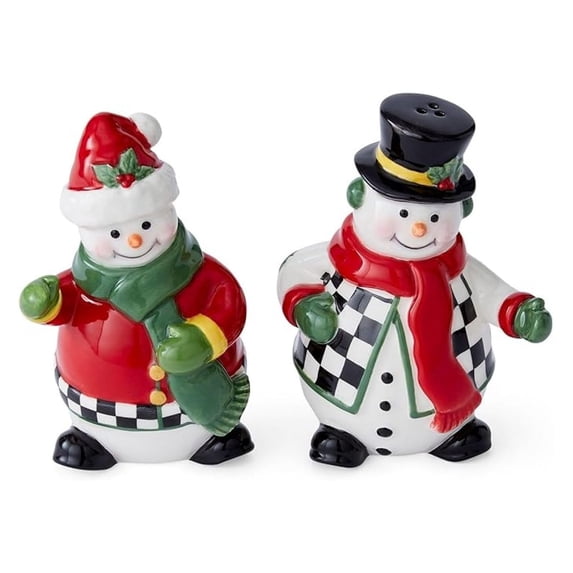 Christmas Tree Snowman Salt & Pepper Shaker Set (2-Piece)- Holiday ...