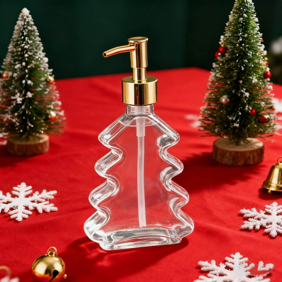 Christmas Tree Soap Dispenser for Holiday Decor - Glass Bottle with ...