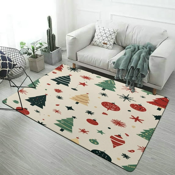 Christmas Tree Soft Comfy Area Rugs Carpet Suitable Flannel for Living ...