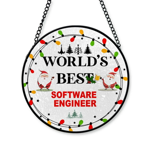 Christmas Tree, Software Engineer Stained Glass Window Hanging ...