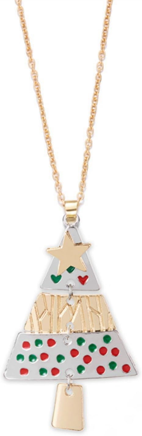 Christmas Tree Splicing Necklace for Women Vintage Metal Christmas Tree ...