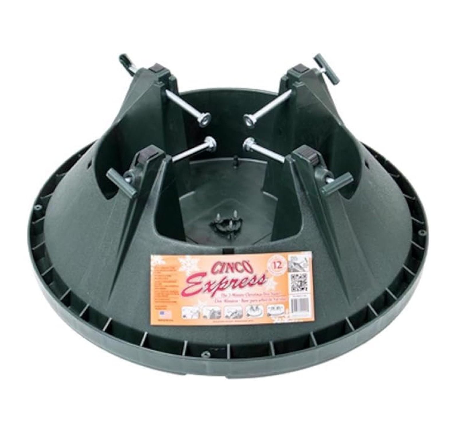 Christmas Tree Stand 12ft - Cinco Plastic Black Tree Stand with Push ...