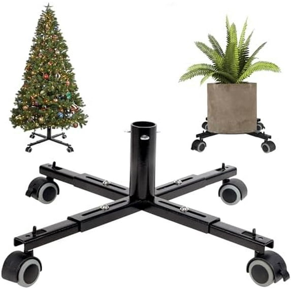 Christmas Tree Stand Base with Wheels, Movable Christmas Fake Tree ...
